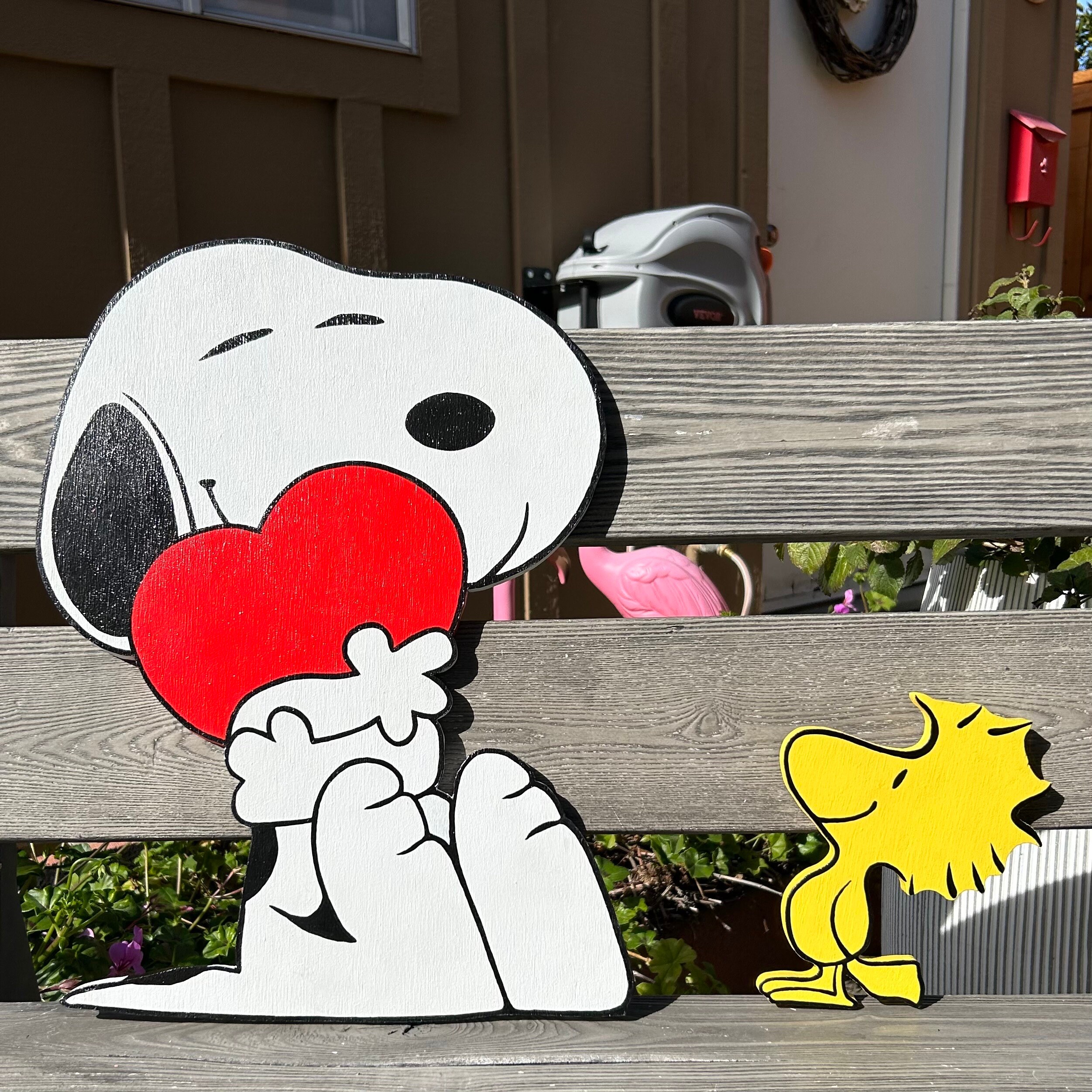 2-seitiger 18 Valentinstag Snoopy & 7 Woodstock Hugging Heart Lawn ...