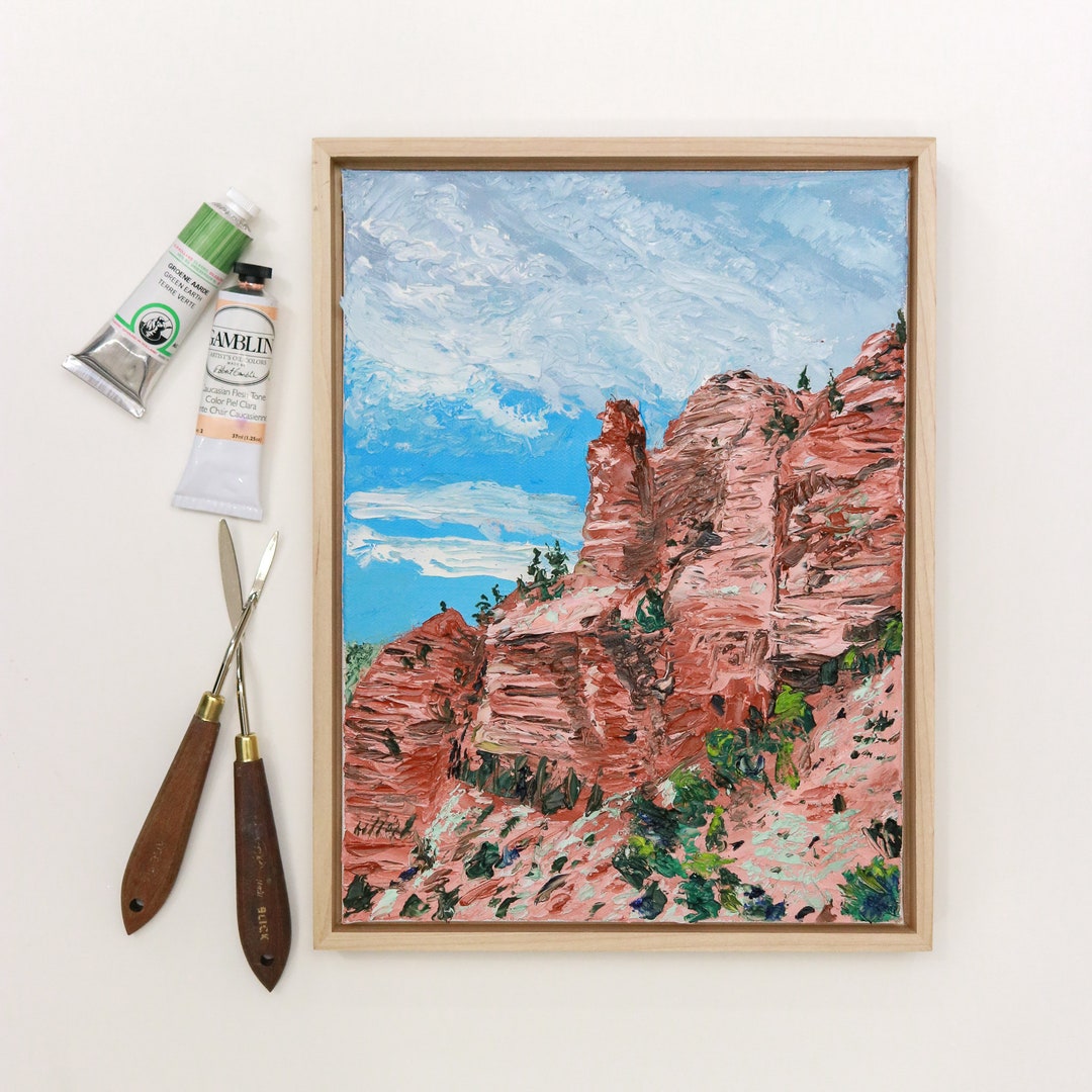 Sedona Painting, Arizona Travel Art Oil Impasto Original Art Art Sedona ...