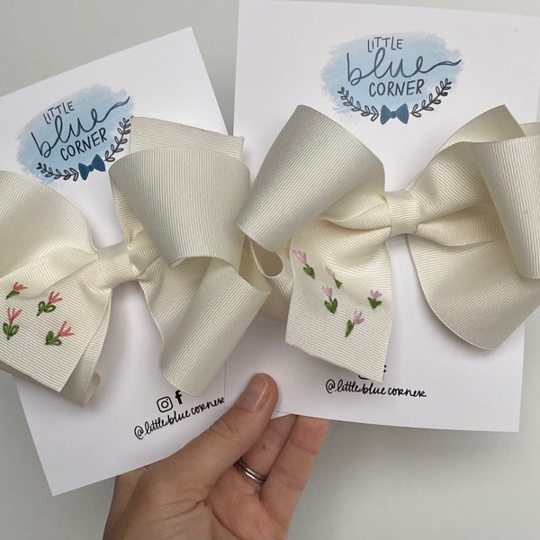 Embroidered Bow - Etsy