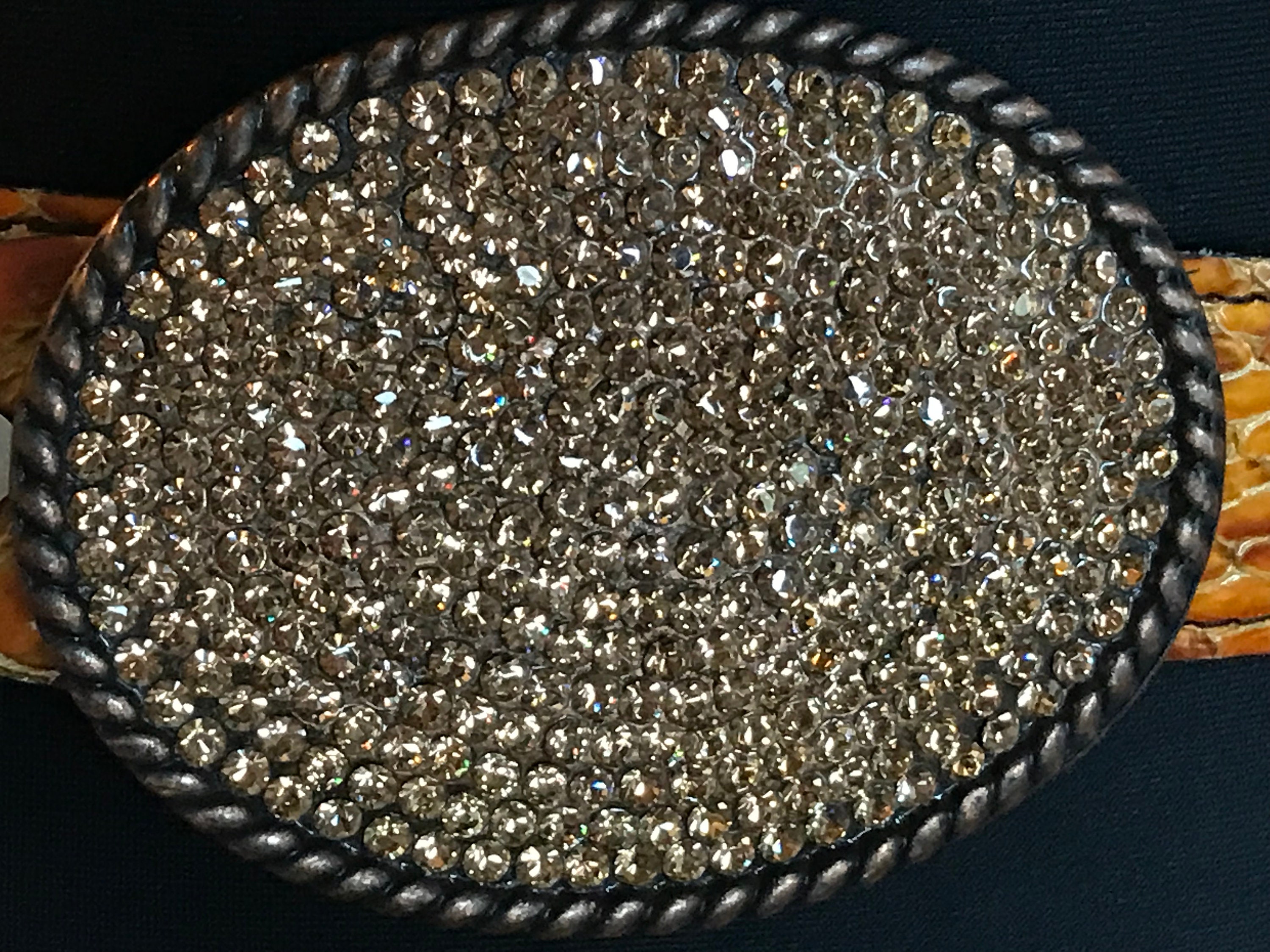 Vintage 70s/80s Yellow Snake Skin Imitation Belt With Large - Etsy