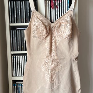 Vintage 60s/70s Triumph Beige One Piece Corselette Girdle Bodysuit ...
