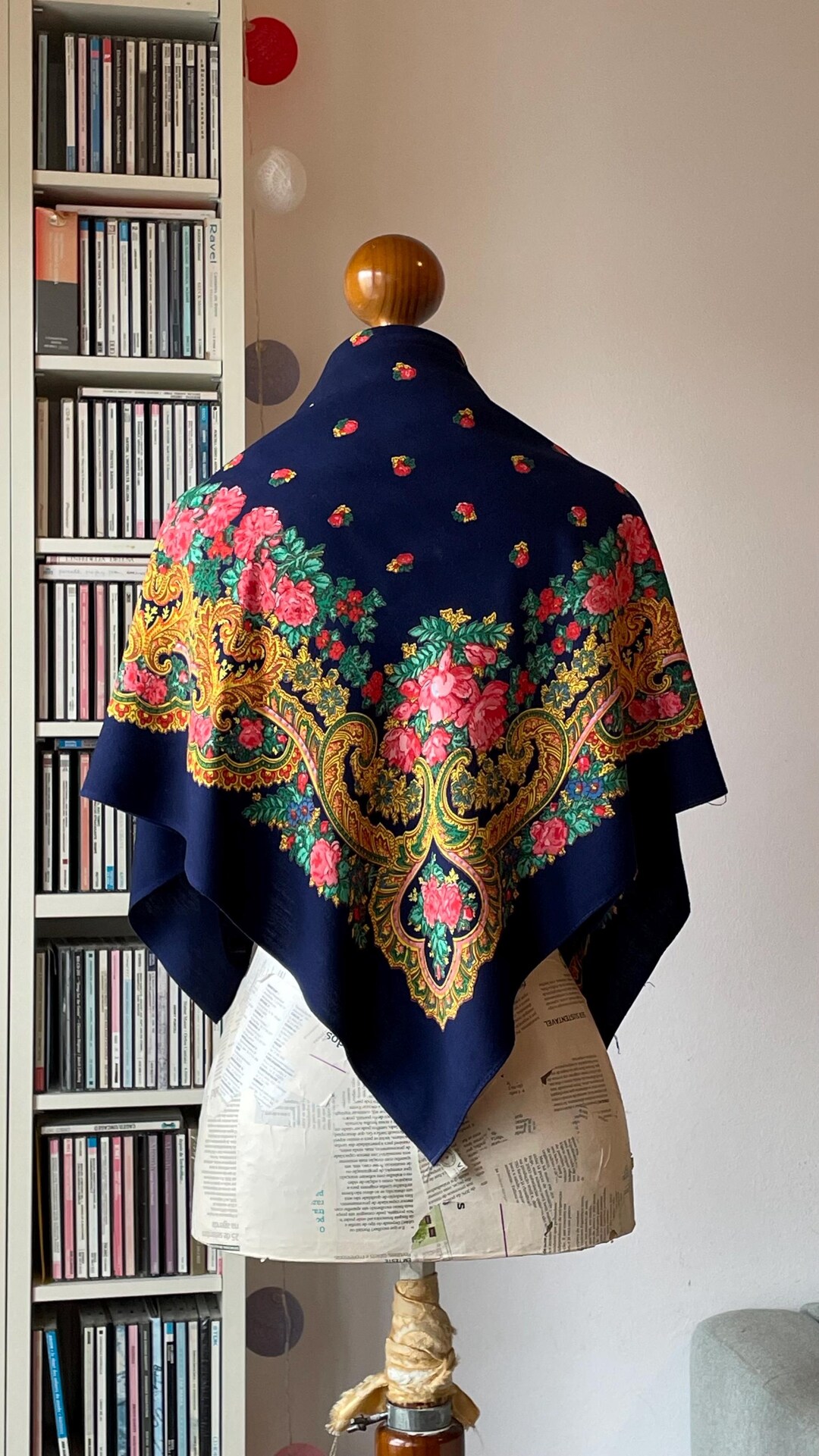 Vintage 80s Blue Viana Do Castelo Scarf, Portuguese Blue Shawl ...