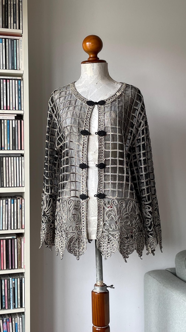 Vintage Embroidered Tulle Cocktail/party Jacket With Intricate Cordwork ...