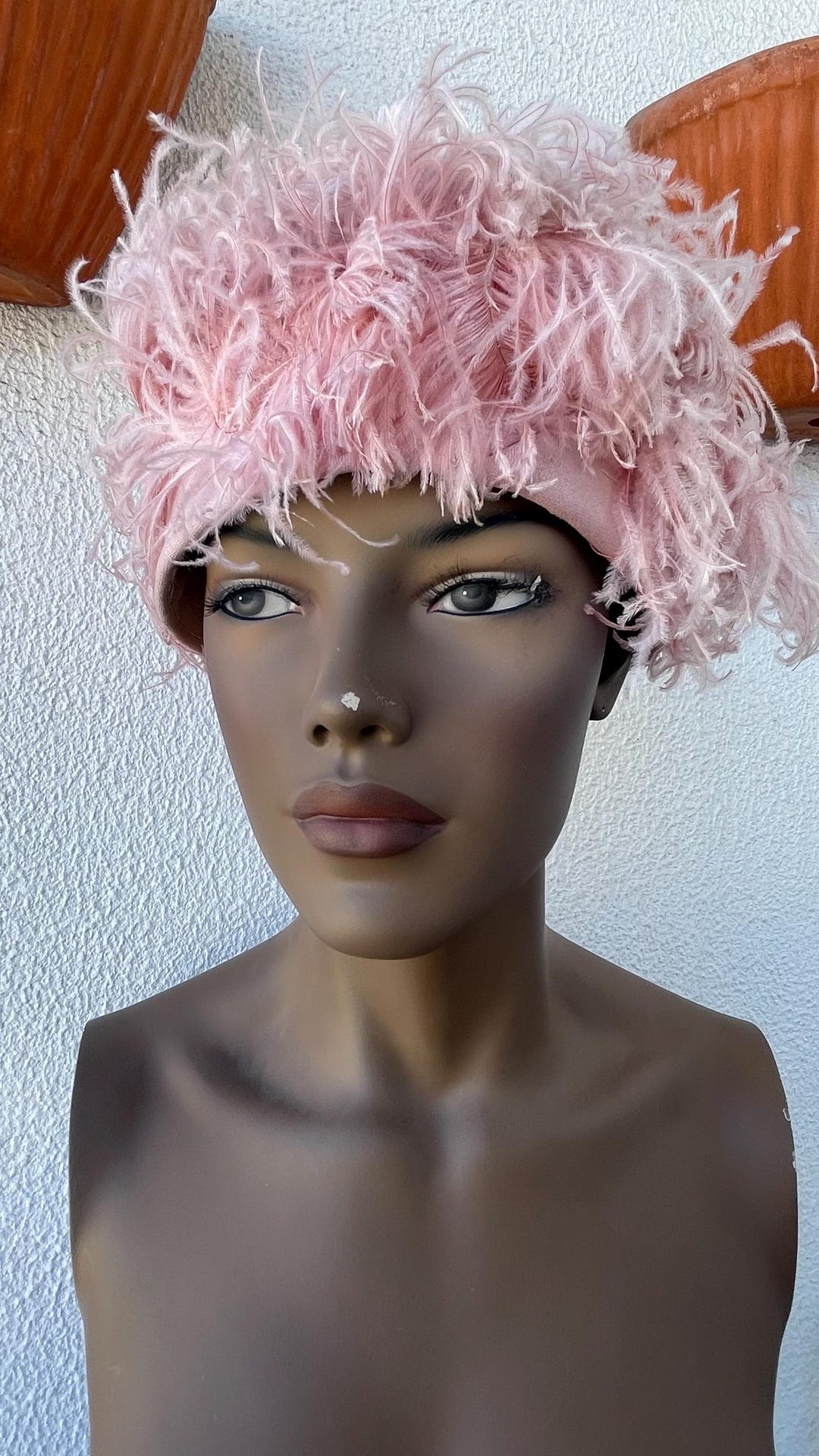 Vintage Glamorous 60s Pink Ostrich Feather Hat/statement Piece - Etsy