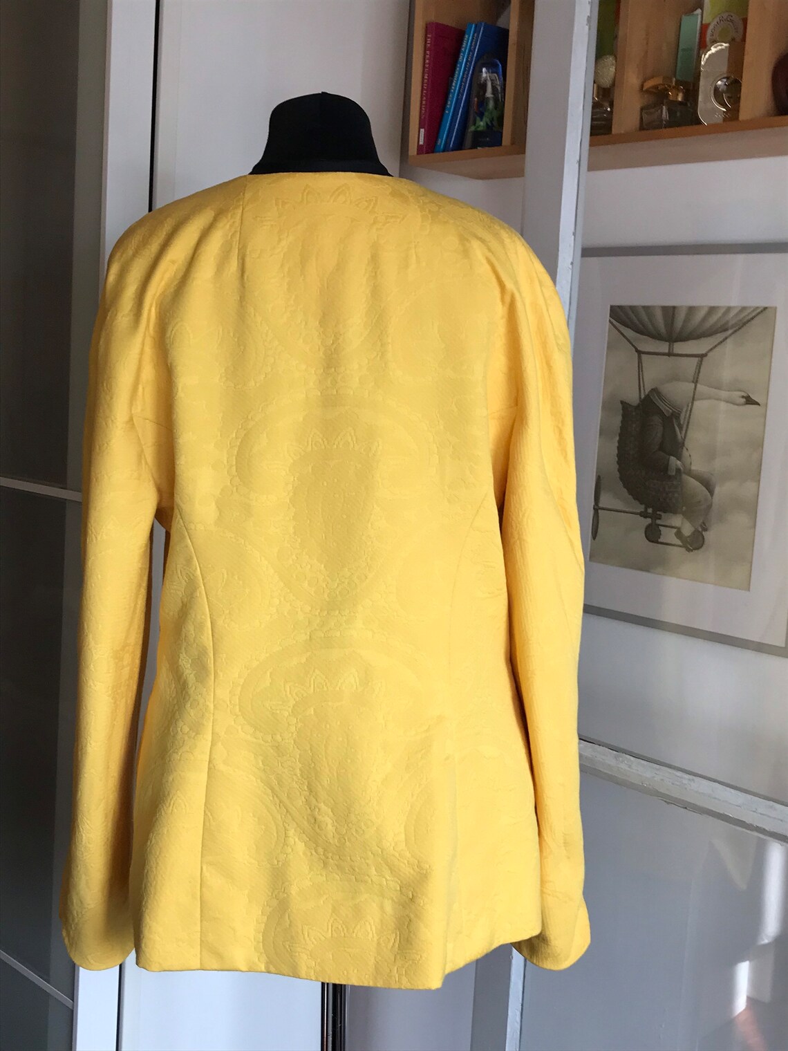 Vintage 60s/70s Yellow Cotton Asymmetrical Peplum Jacket; Spring/summer ...