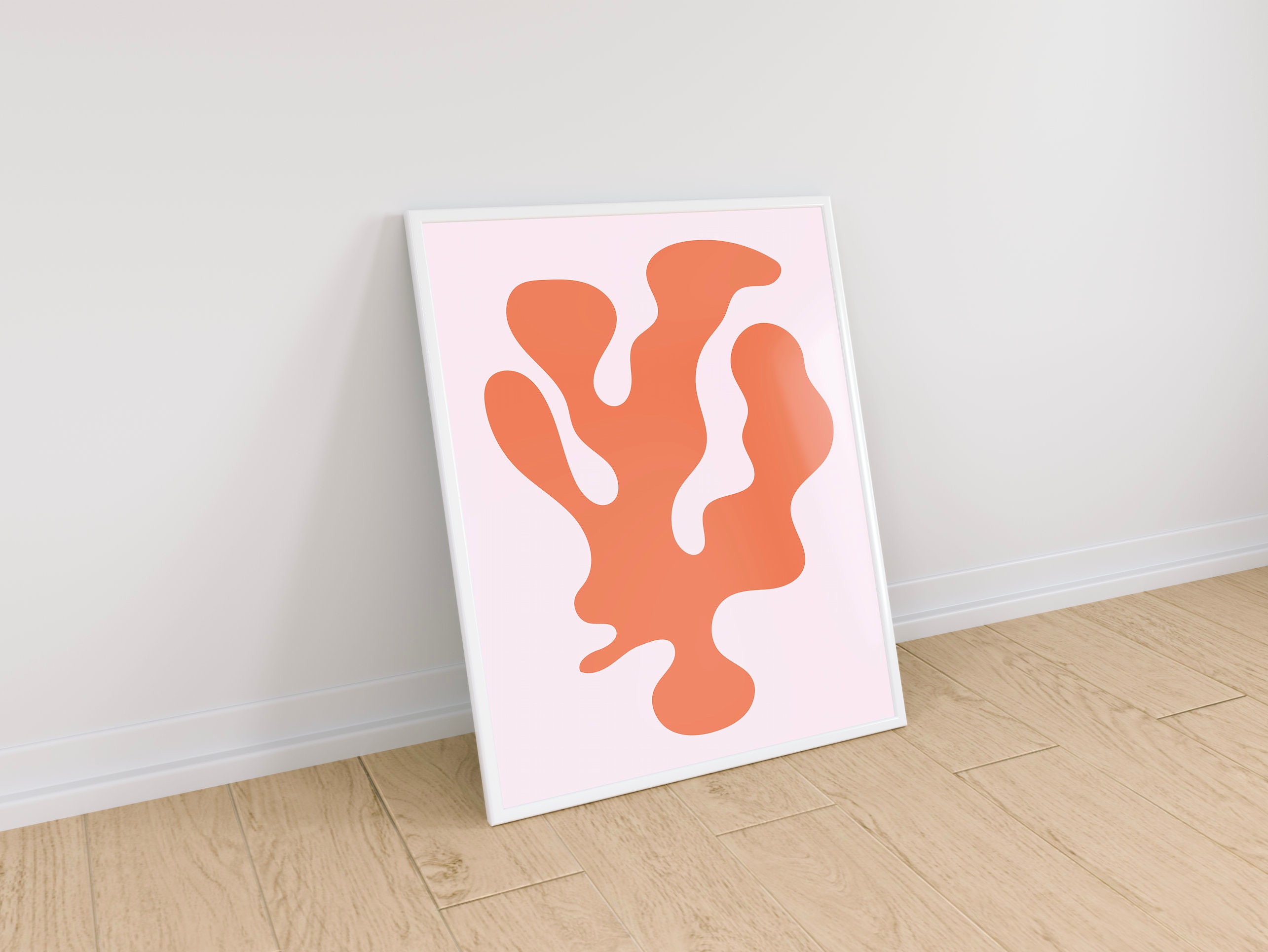 Red Algae Printable Art, Colorful Prints, Minimal Wall Print, Modern ...