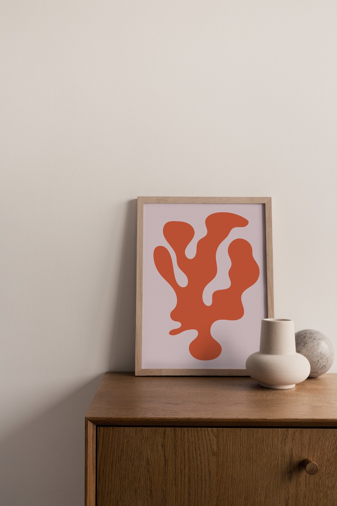 Red Algae Printable Art, Colorful Prints, Minimal Wall Print, Modern ...