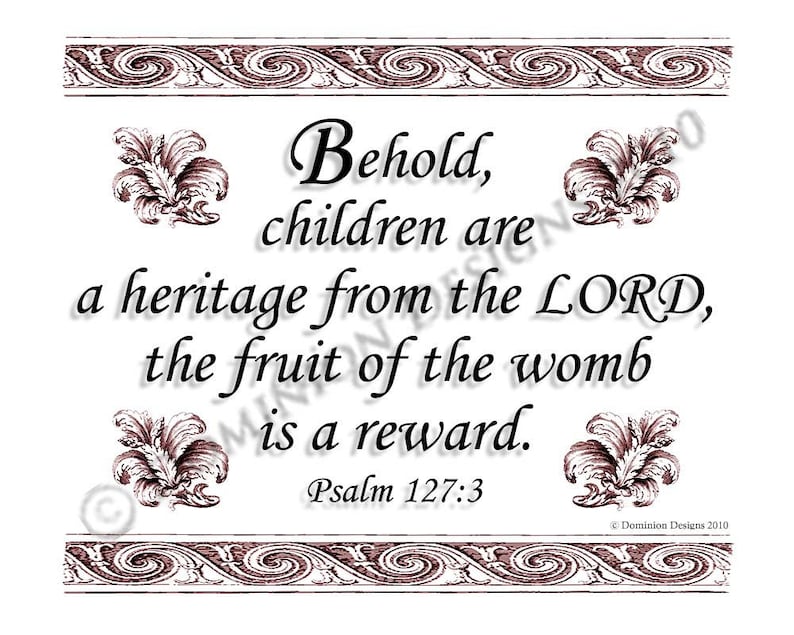 Framed Psalm 127:3 Behold Children Are a Heritage From the - Etsy