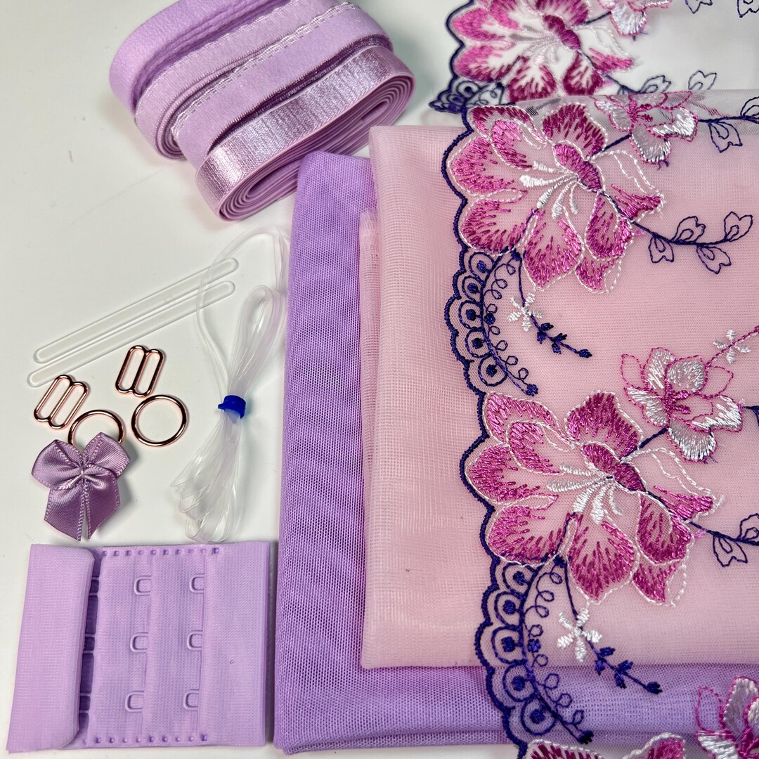 Lilac Premium Bra Making Kit | Bra Sewing Kit | Non Stretch | Bra Kit ...