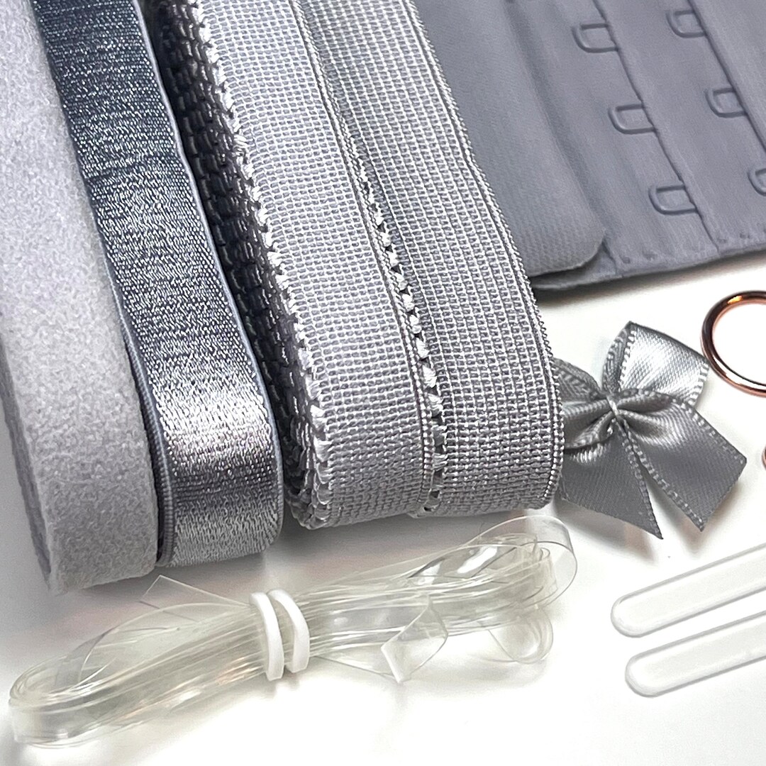 Bra Findings Kit - Silver Bra Elastics Set - Bra Elastics Set - Bra ...