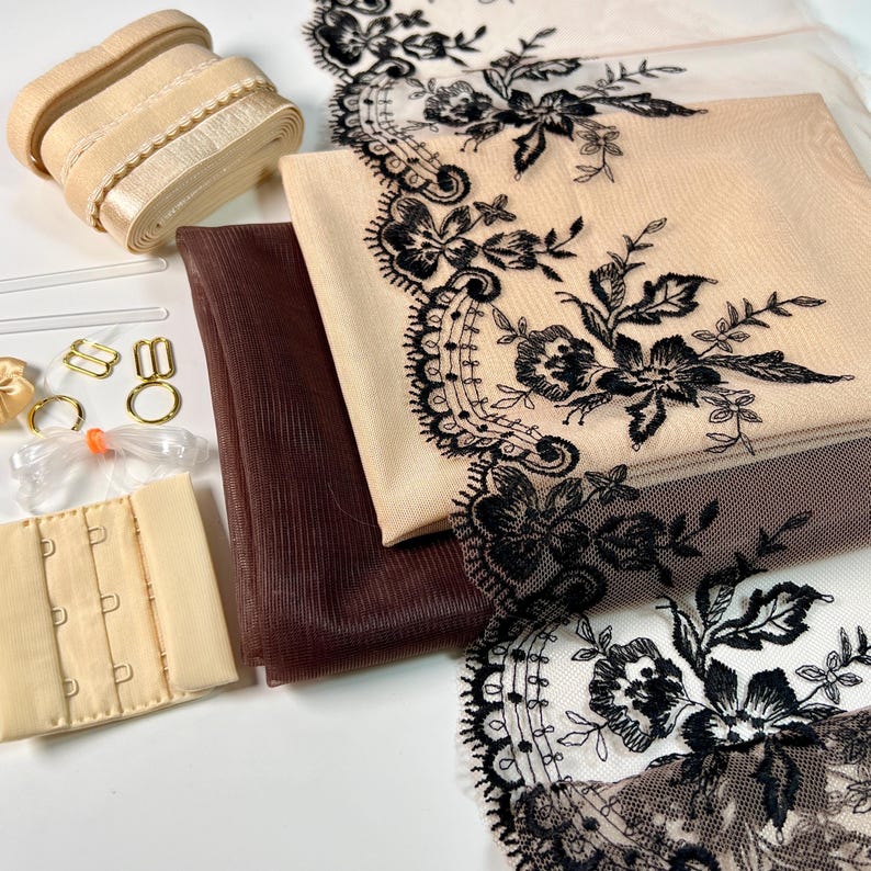 Bra Making Kit | Bra Sewing Kit | Non Stretch Lace | Bralette DIY Kit ...