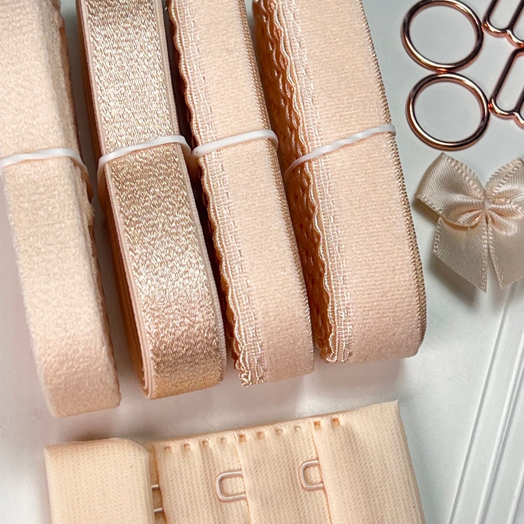 Bra Findings Kit - Peach Elastics - Bra Elastics Set - Bra Making - DIY ...