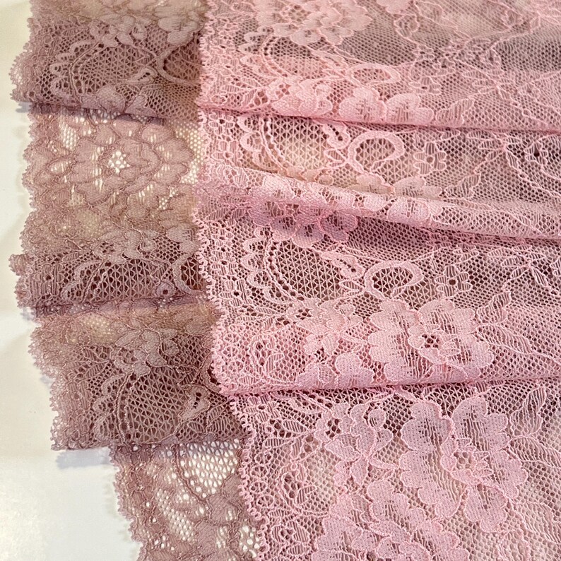 Rose Parfait - Premium Nylon Stretch Lace by the Yard - Cotton Candy ...