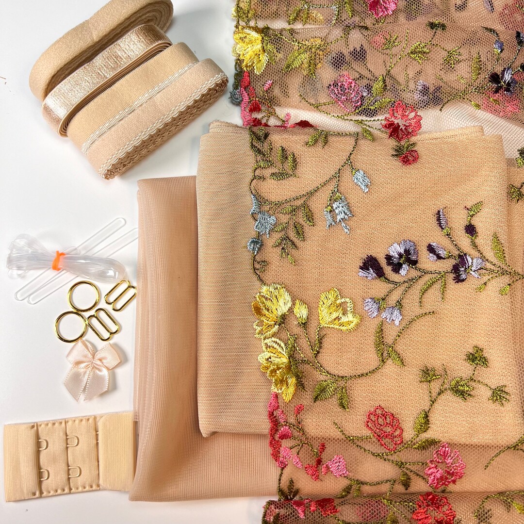 Bra Making Kit | Bra Sewing Kit | Non Stretch Lace| Bralette DIY Kit ...