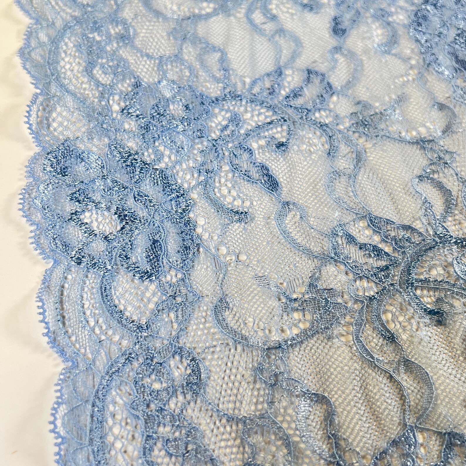 Powder Blue Lace - Premium Nylon Stretch Lace by the Yard - Cool Blue ...