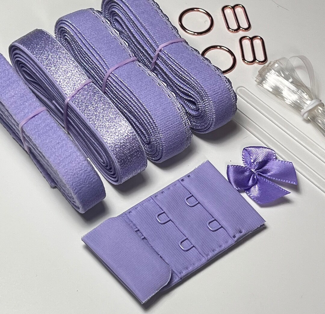 Bra Findings Kit - Sweet Lavender Elastics - Bra Elastics Set - Bra ...