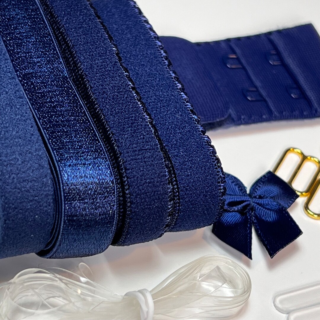 Bra Findings Kit - Navy Bra Elastics Set - Bra Elastics Set - Bra ...