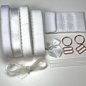 Bra Making Kit | White Base Bra Sewing Kit | Embroidery Lace | Bralette ...