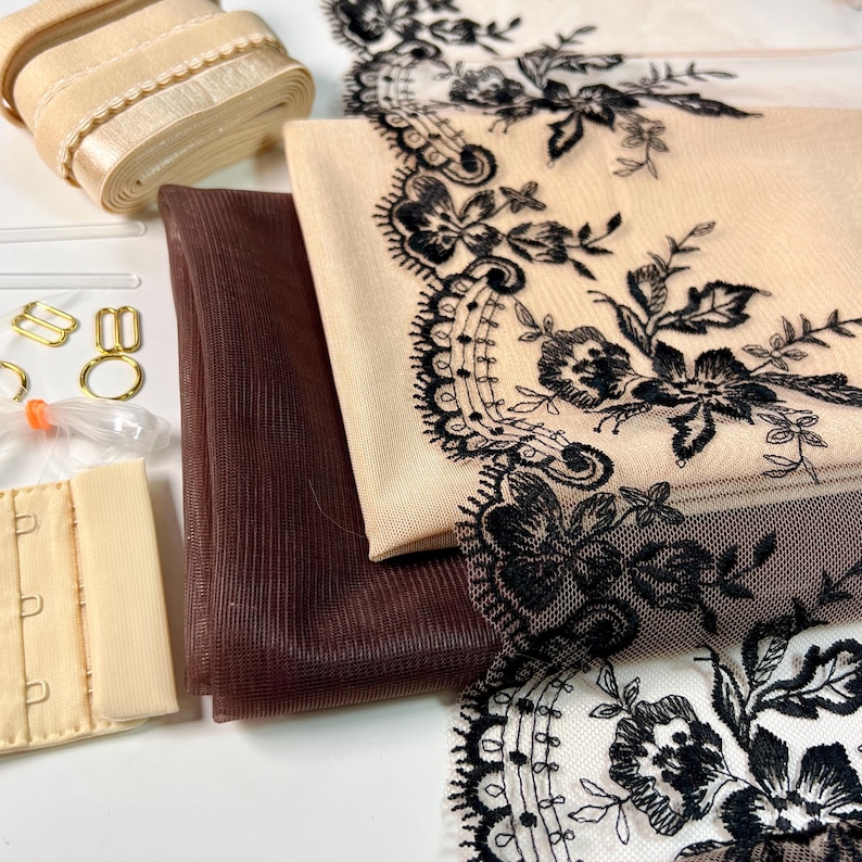 Bra Making Kit | Bra Sewing Kit | Non Stretch Lace | Bralette DIY Kit ...