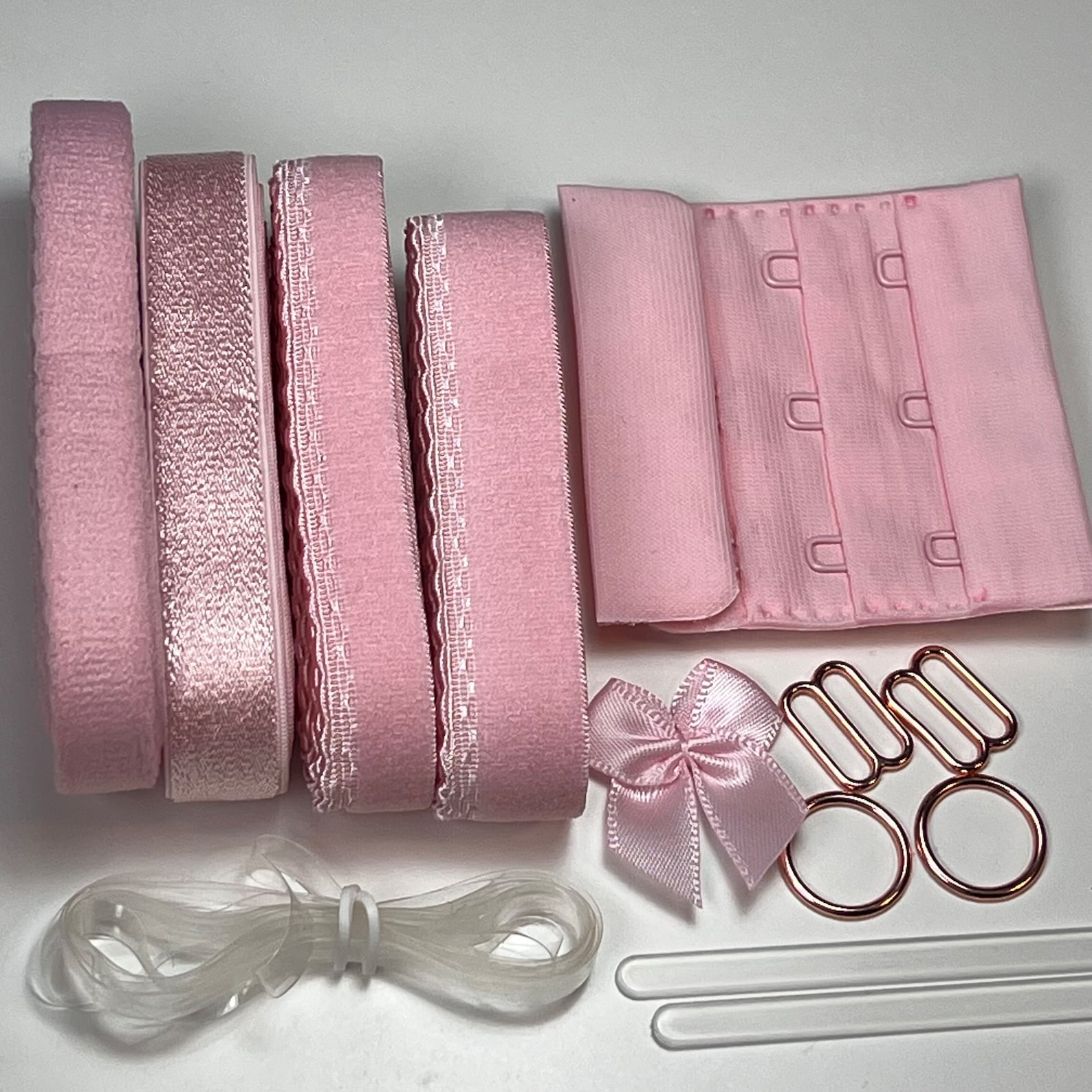 Bra Findings Kit - PINK Bra Elastics Set - Bra Elastics Set - Bra ...