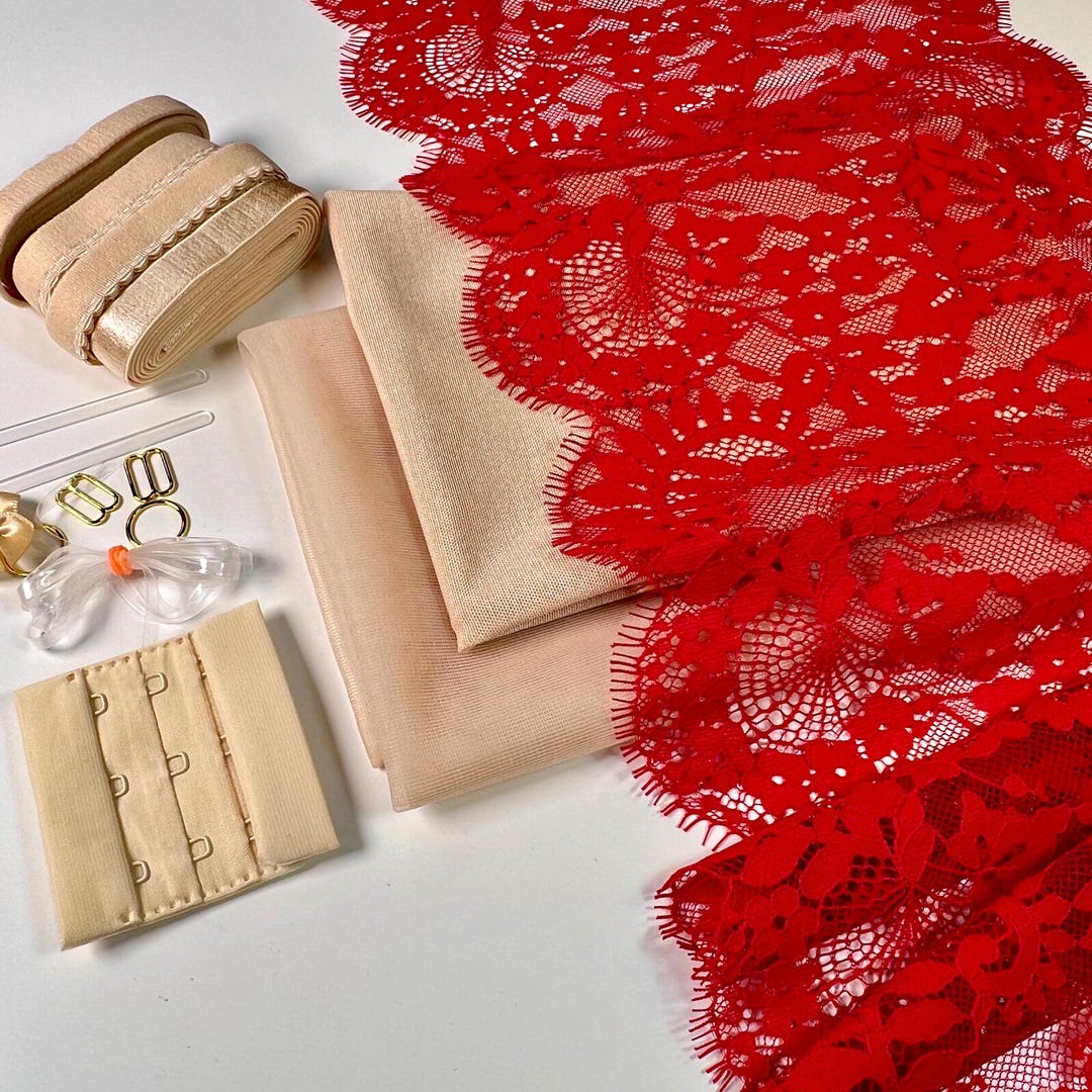 Bra Making Kit | Bra Sewing Kit | Non Stretch Lace | Bralette DIY Kit ...
