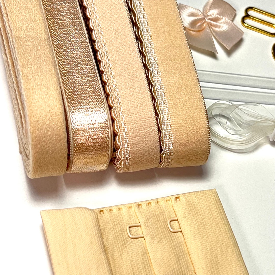Bra Findings Kit - Beige Bra Elastics Set - Bra Elastics Set - Bra ...