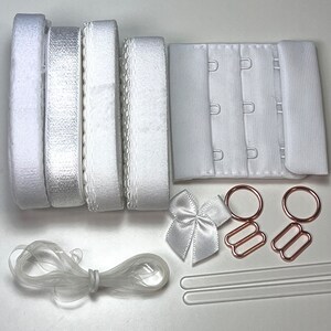 Bra Findings Kit - White Bra Elastics Set - Bra Elastics Set - Bra ...