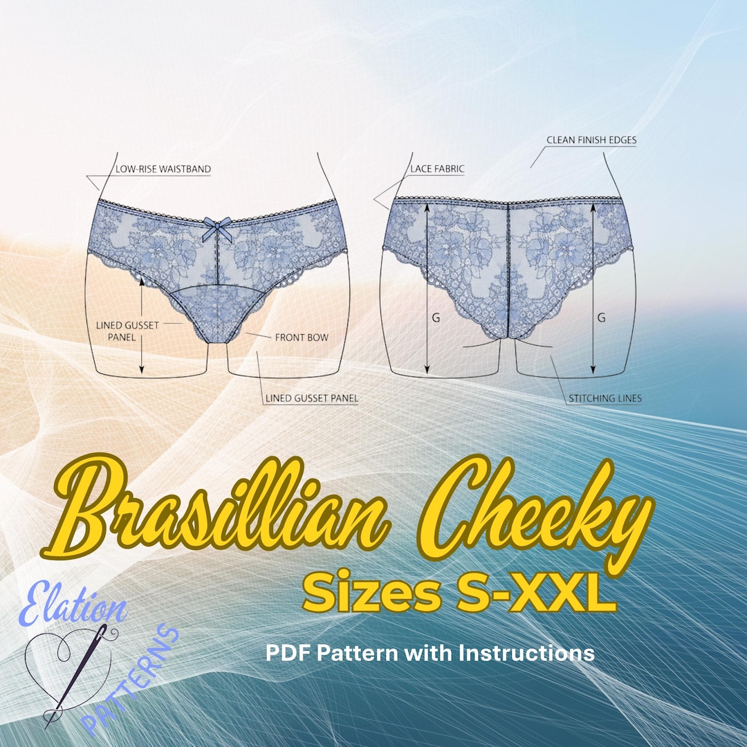 Brazilian Cheeky PDF - Rio Curve Panties Pattern - PDF Sewing Pattern ...