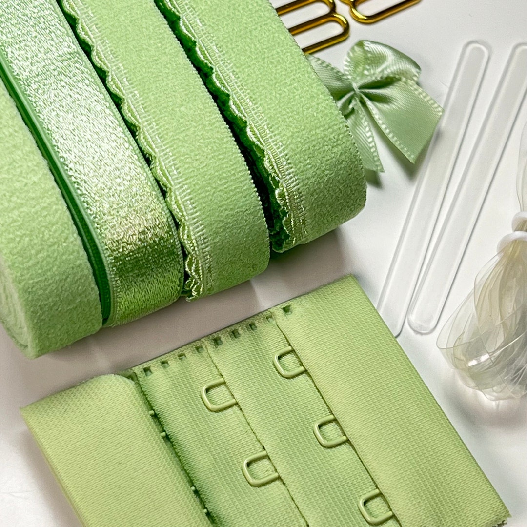 Bra Findings Kit - Paradise Green Elastics - Bra Elastics Set - Bra ...