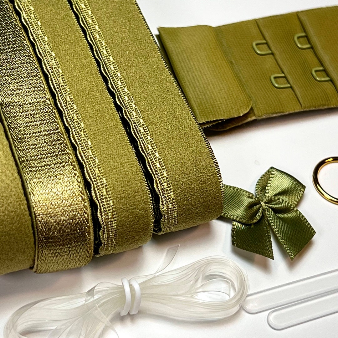 Bra Findings Kit - Olive Bra Elastics - Bra Elastics Set - Bra Making ...