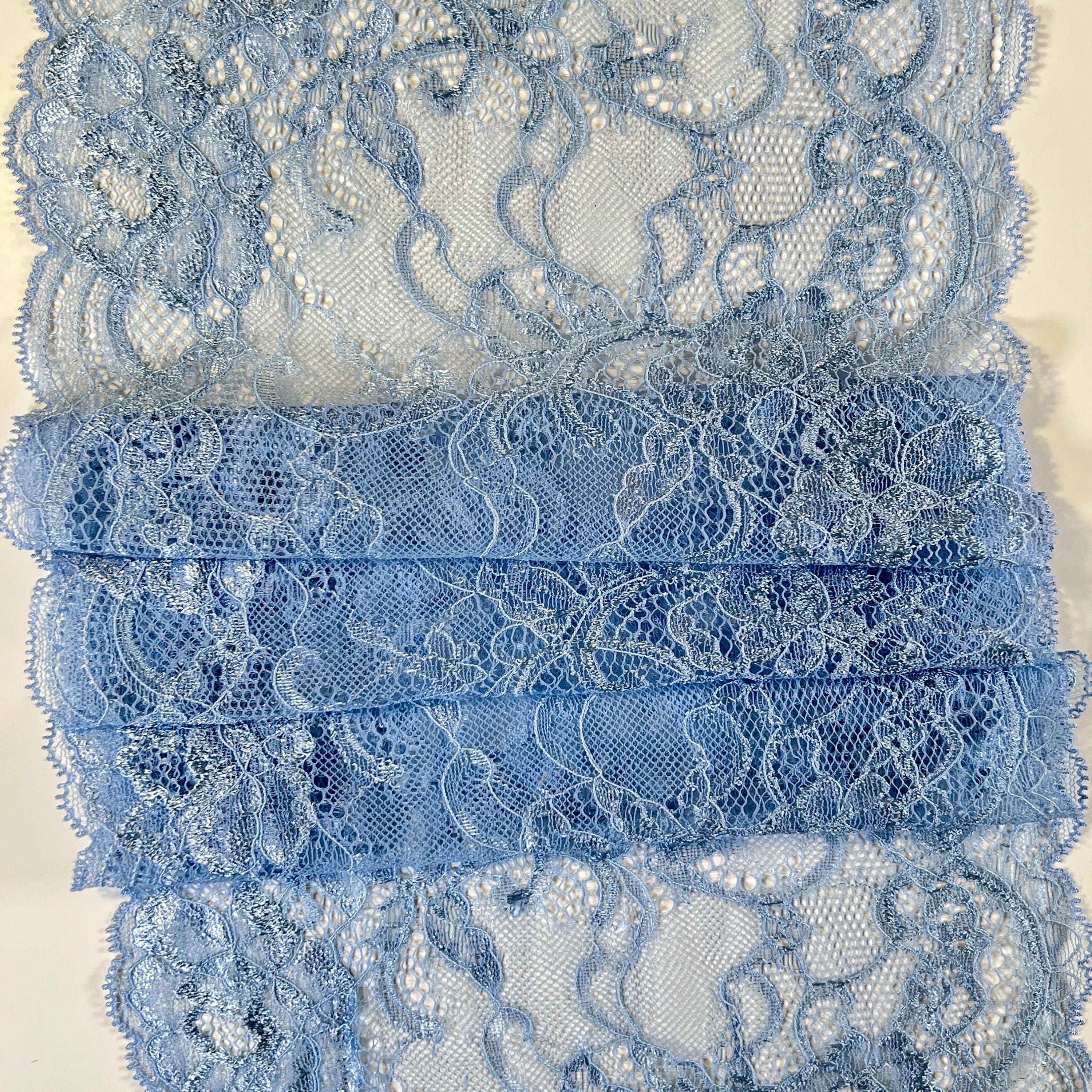 Powder Blue Lace - Premium Nylon Stretch Lace by the Yard - Cool Blue ...