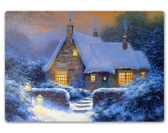 Winter Scene Glass - Etsy