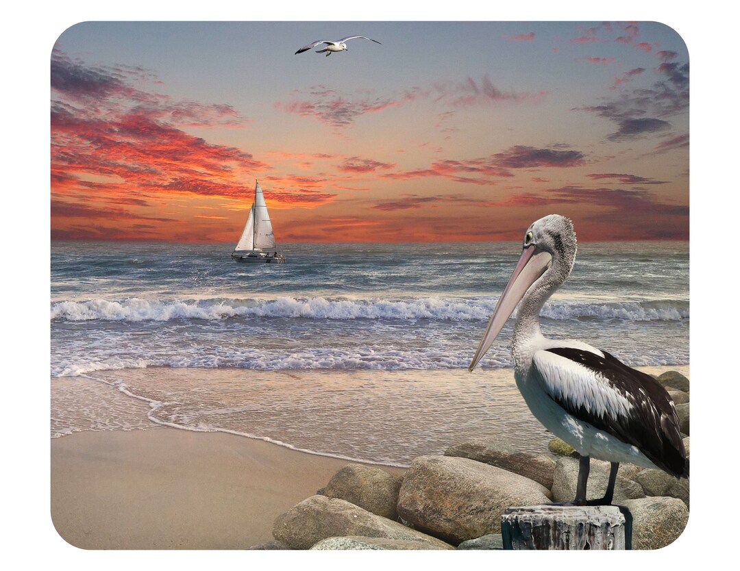 MOUSE PAD Coastal Office Decor, New Job Office Decor Gift, Beach Scene ...