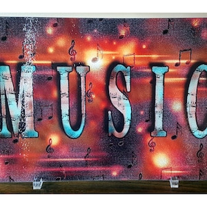 Musical Notes & Chords, Decorative Glass Panel, Glass Cutting Board ...