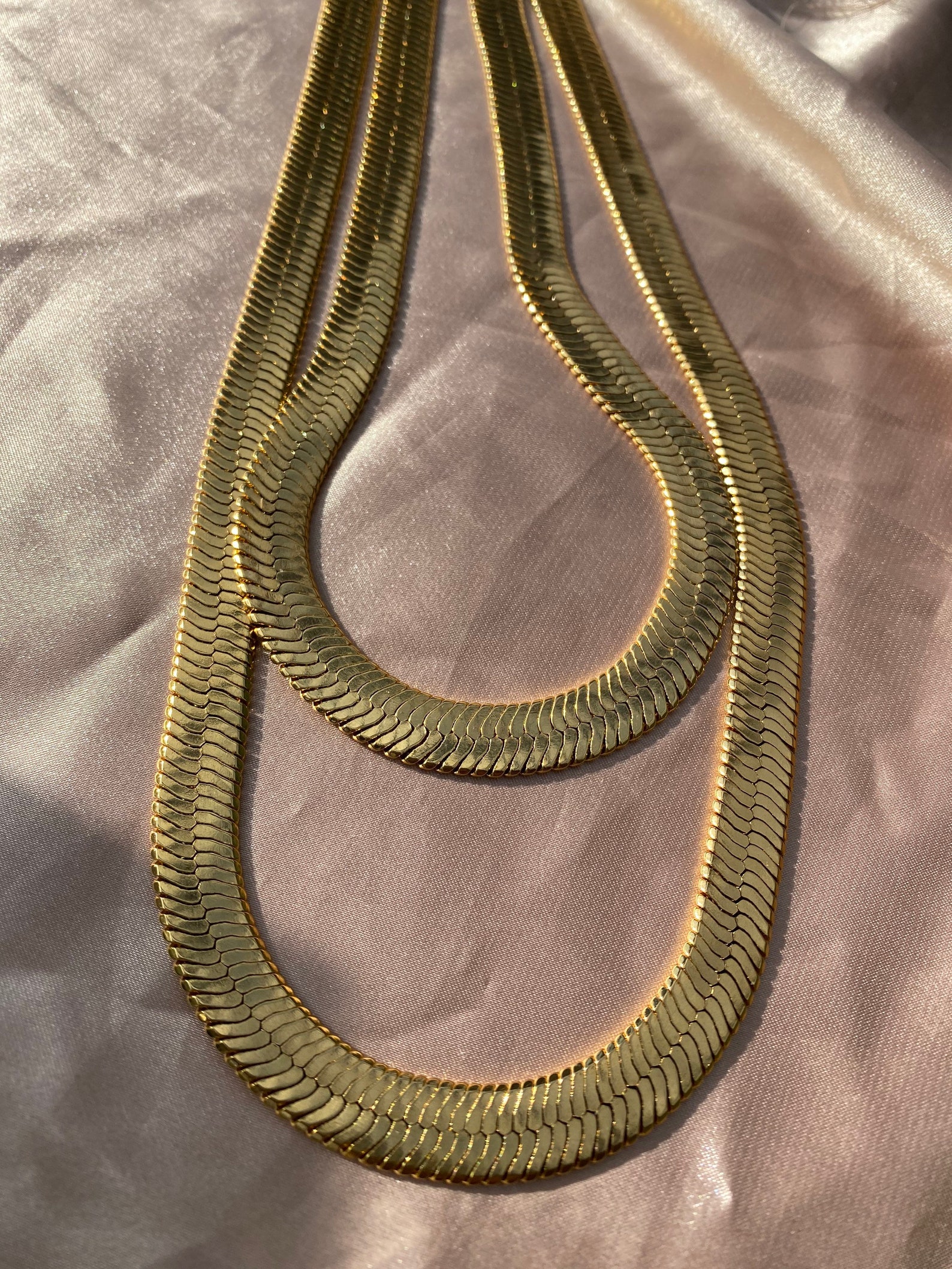 18k Gold Plated Snake Chain Thick Gold Snake Chain gold - Etsy