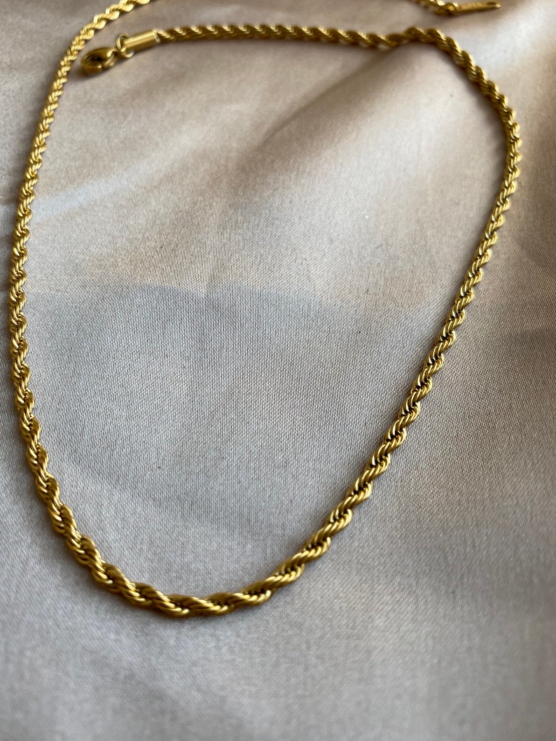 Gold Rope Chain Necklace 18k Gold Twist Chain Twisted Snake - Etsy