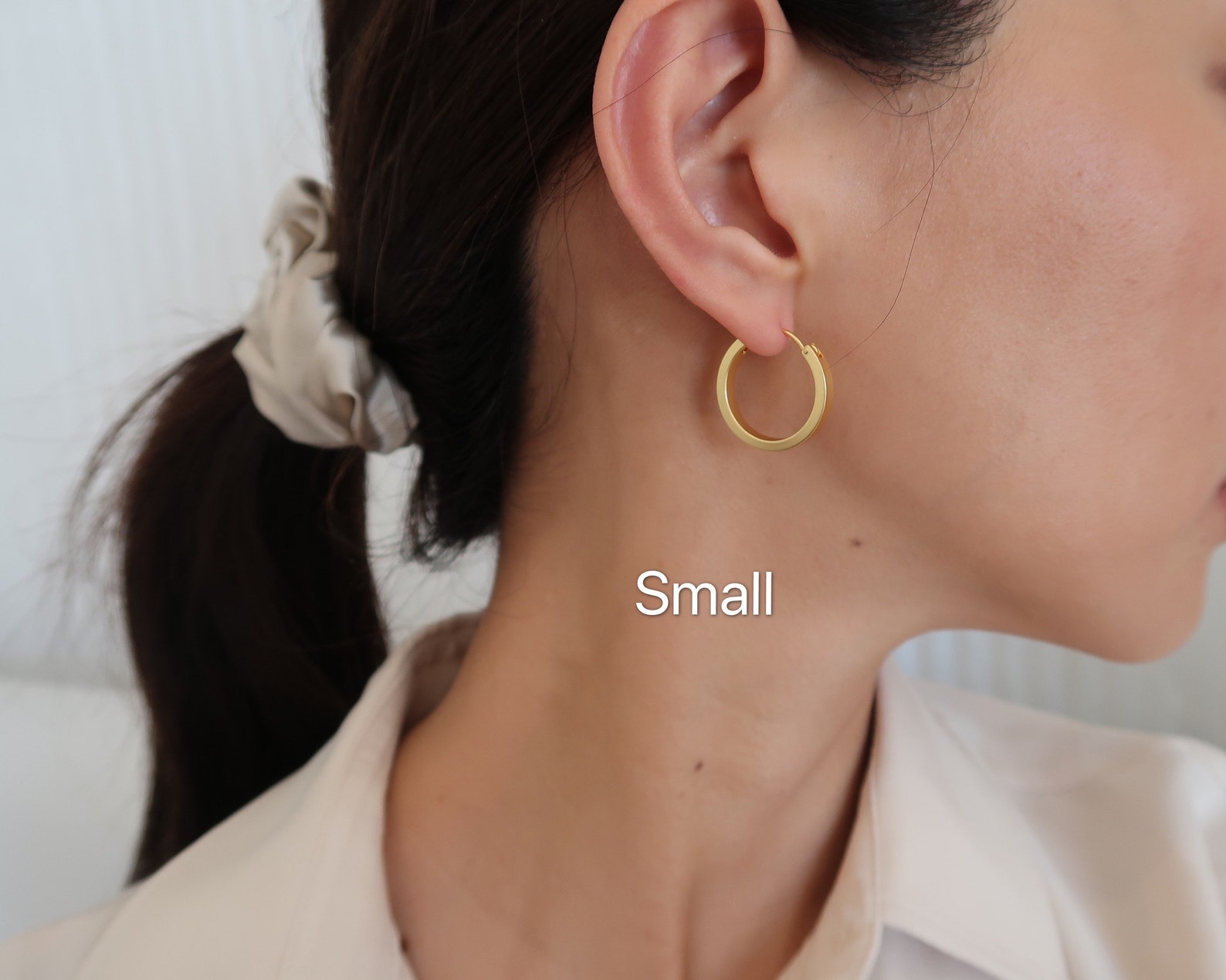 Gold Hoop Earrings Small Gold Hoops Minimalist Jewelry | Etsy