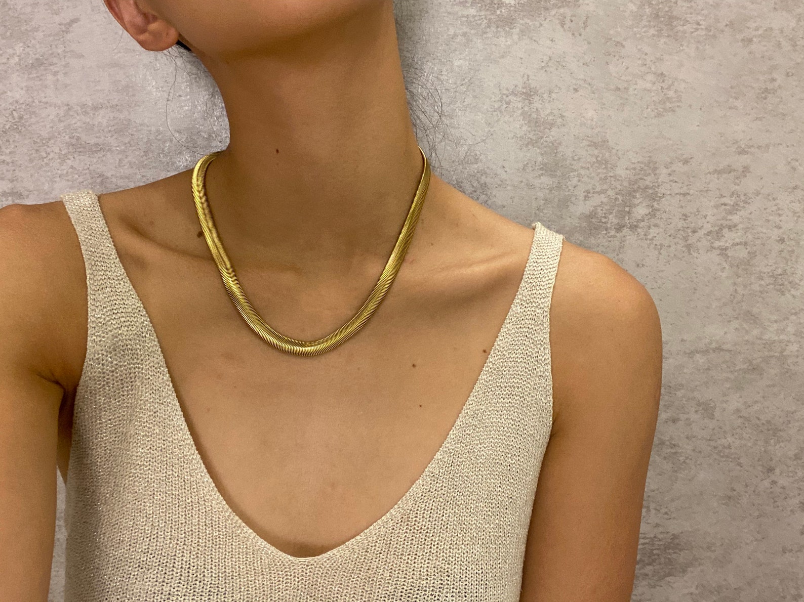 18k Gold Plated Snake Chain Thick Snake Chaingold Layered | Etsy