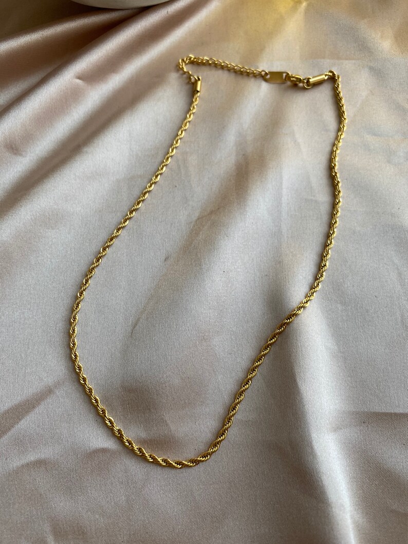 Gold Rope Chain Necklace 18k Gold Twist Chain Twisted Snake | Etsy