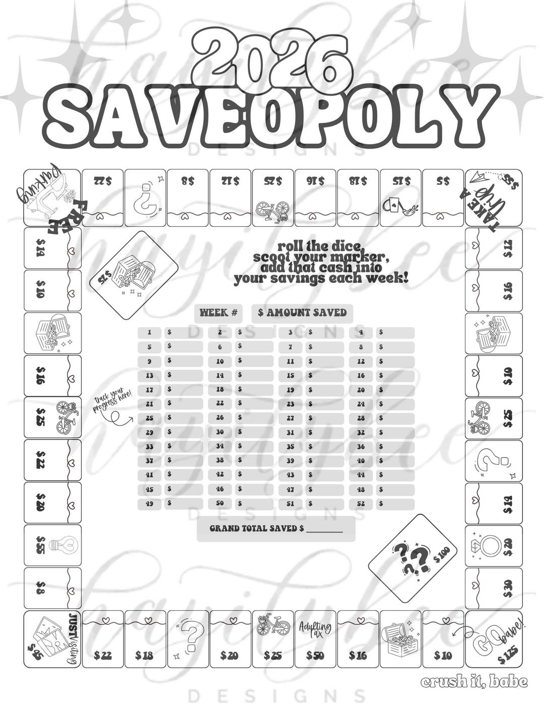 Saveopoly | Savings Challenge Game | Money Saving Printable | Budget ...