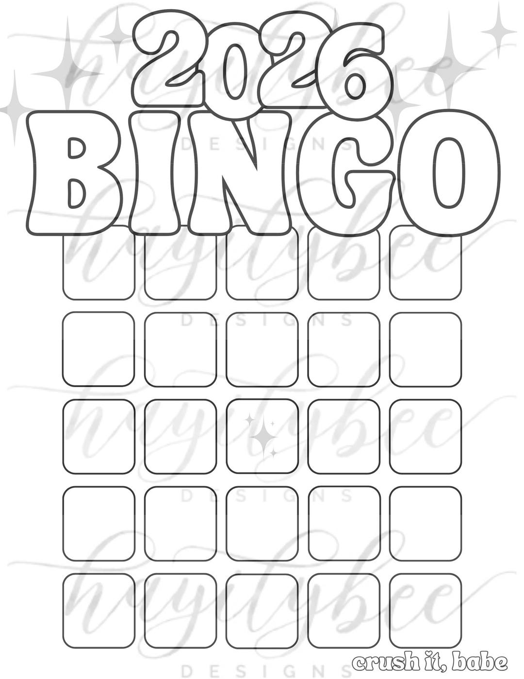 2026 Bingo Card Printable – DIY Goal Setting & Party Game | New Year’s ...