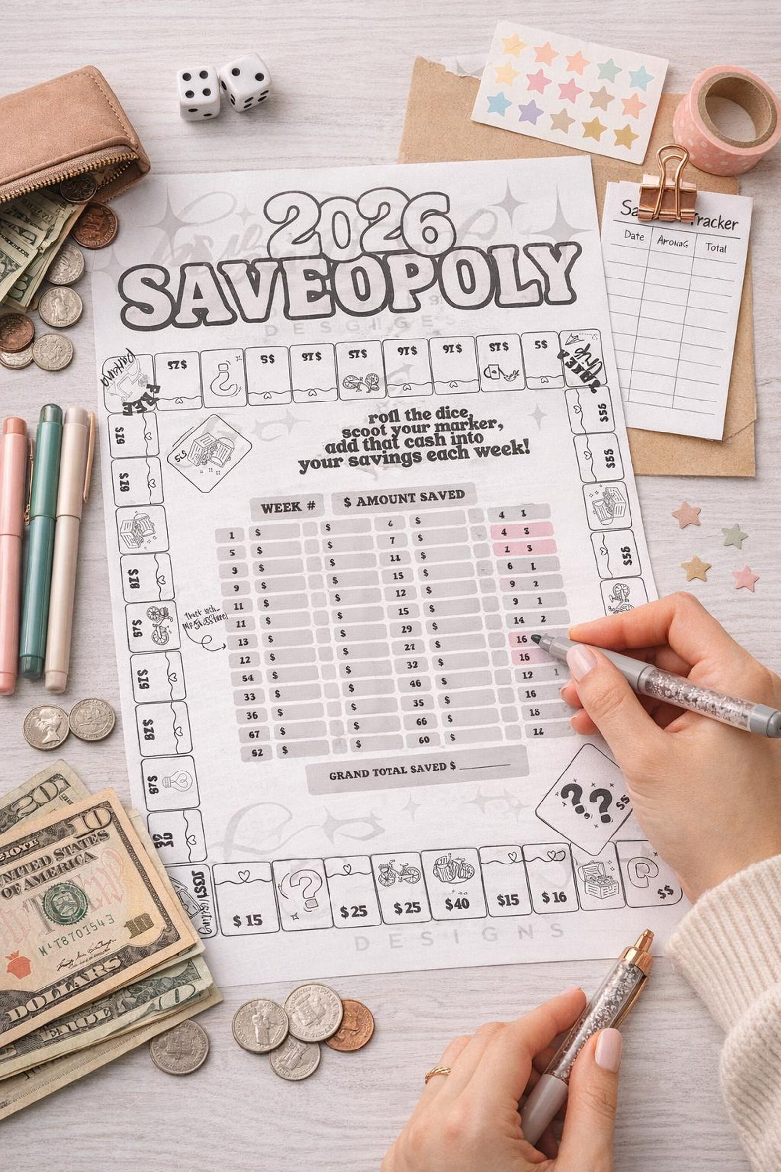 Saveopoly | Savings Challenge Game | Money Saving Printable | Budget ...