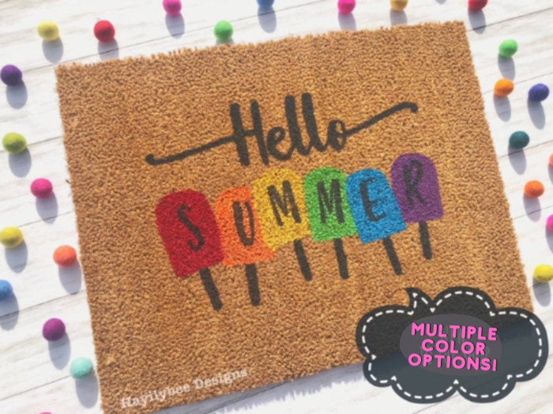 Hello Summer | Popsicle | Popsicle Doormat | Summertime | Cute Doormat ...