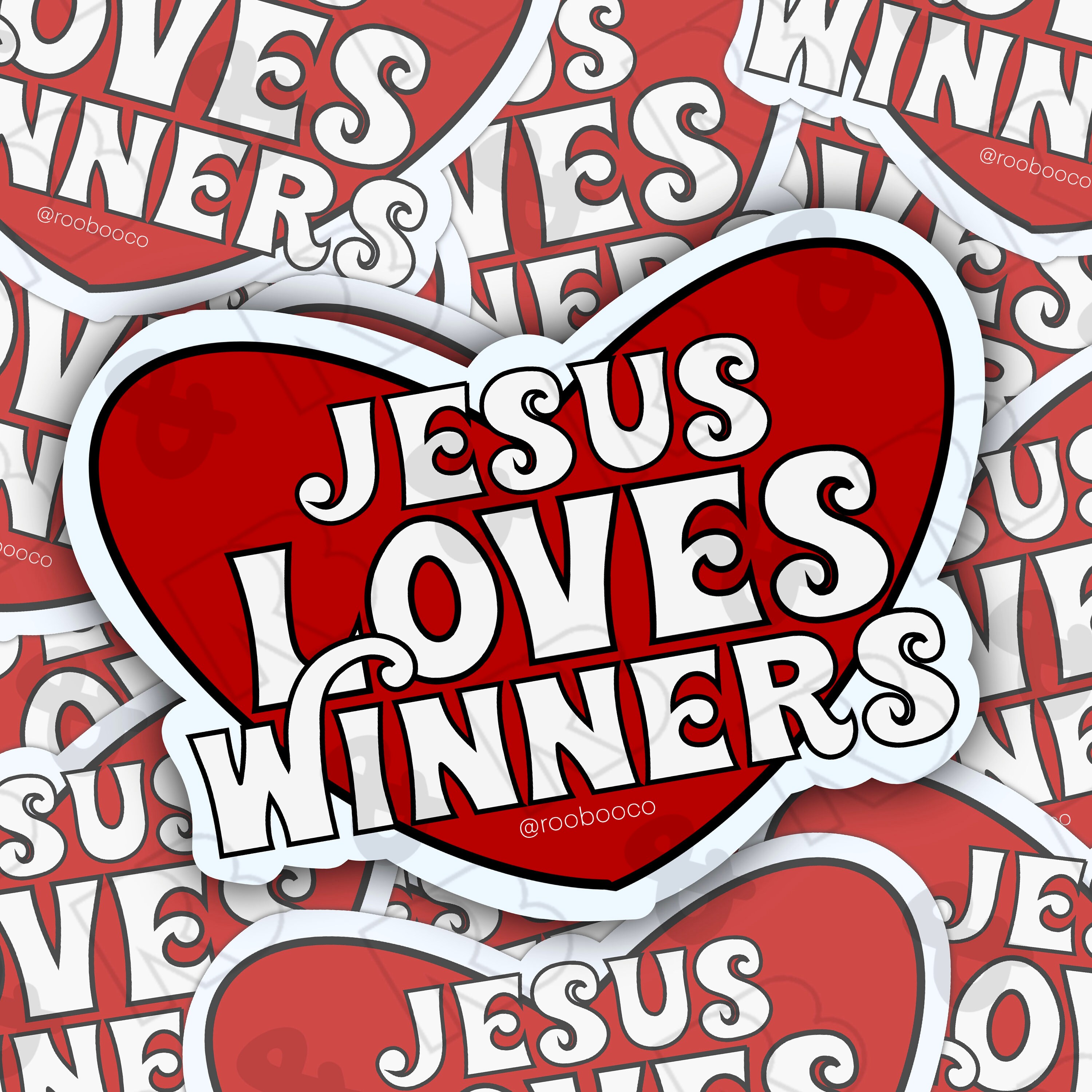 Jesus Loves Winners Sticker - Etsy