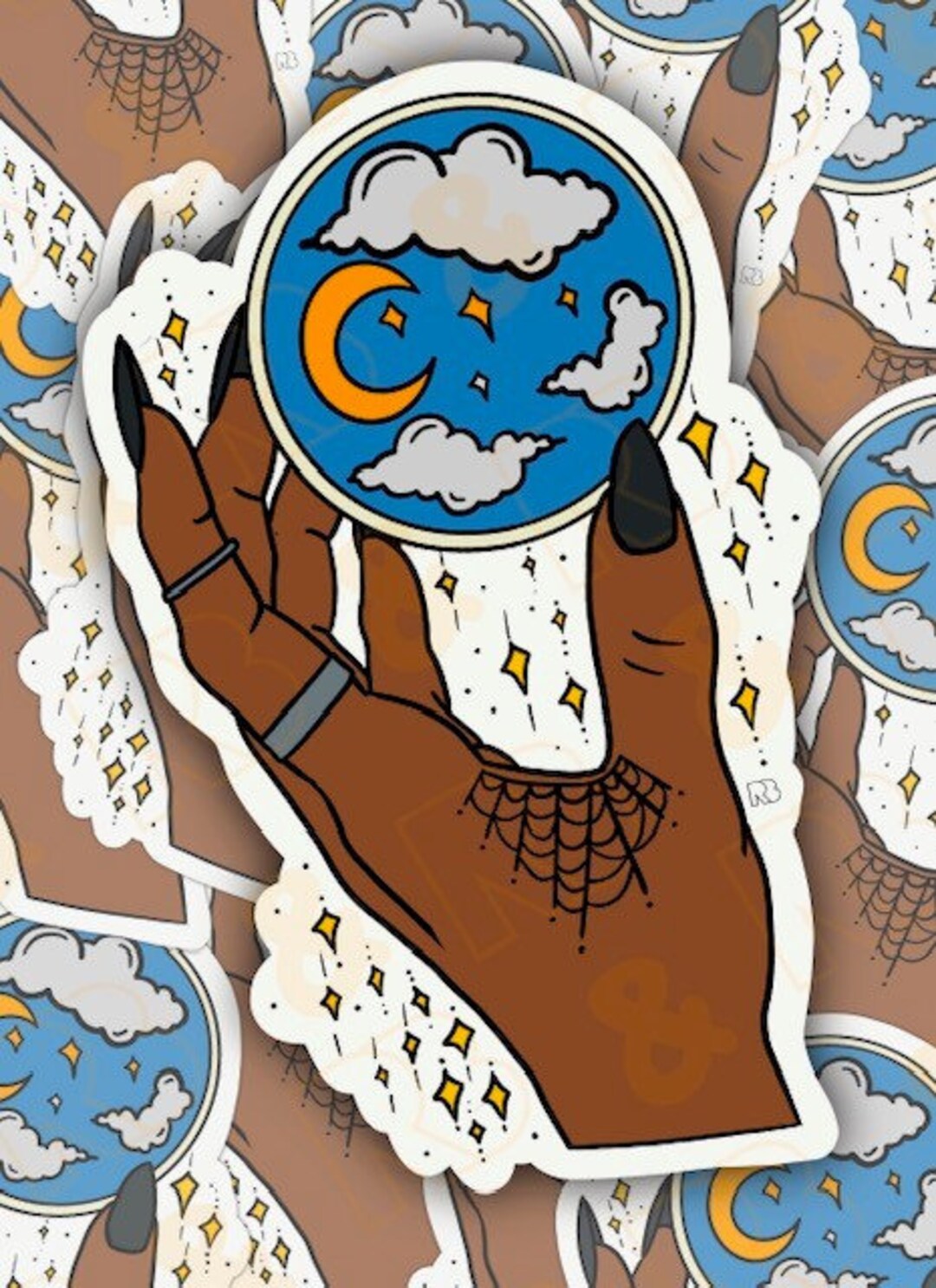 Hand With Crystal Ball Sticker - Etsy