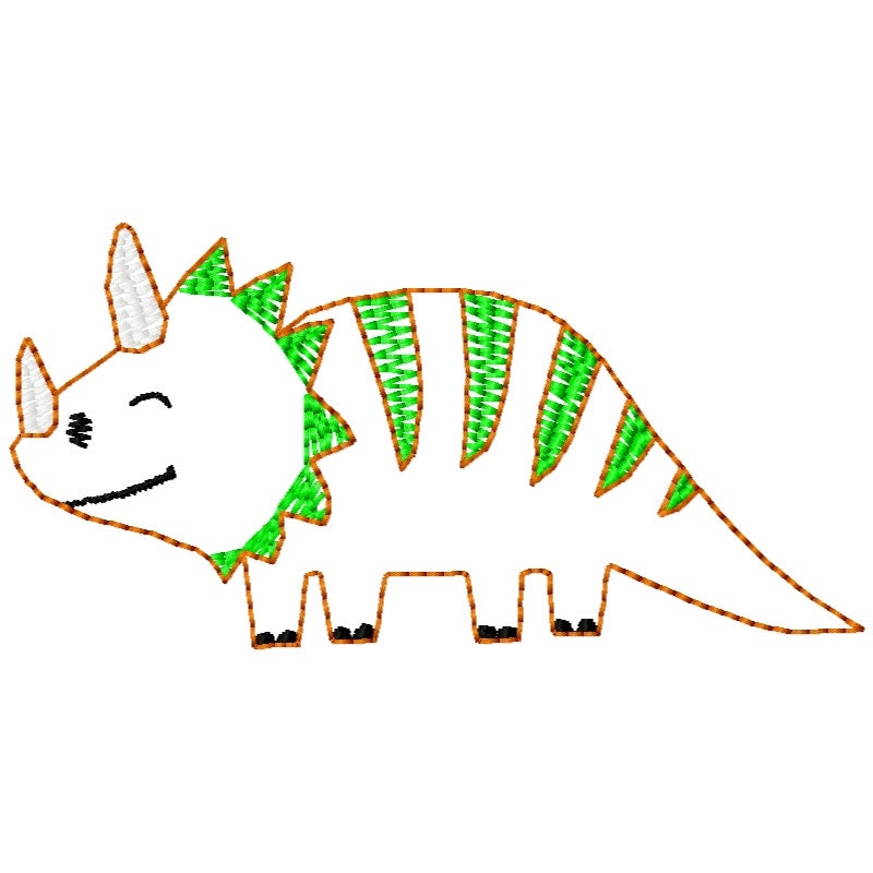 Triceratops Machine Embroidery Design - Etsy