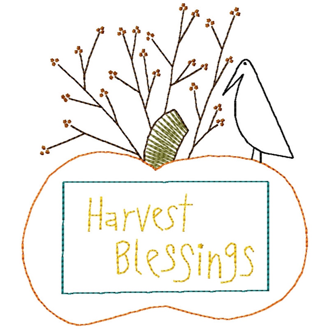 Harvest Blessings Machine Embroidery Design - Etsy