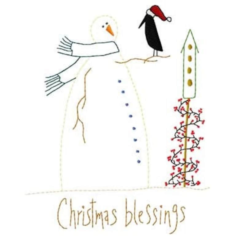 Christmas Blessings Outline Machine Embroidery Design - Etsy