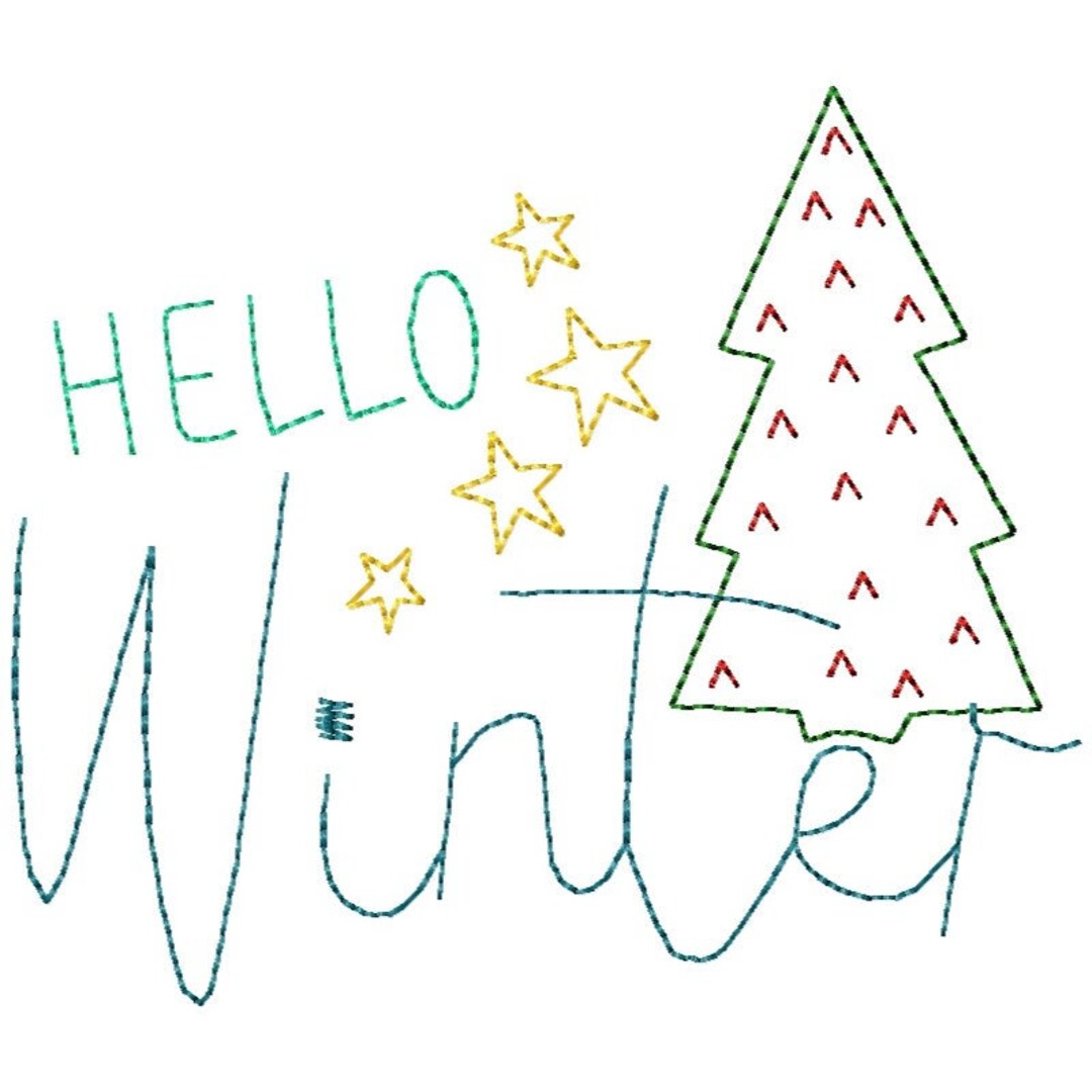 Hello Winter Machine Embroidery Design - Etsy
