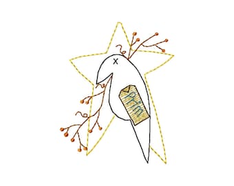 CROW IN BLOOM Printed Pattern Patchwork Applique - Etsy